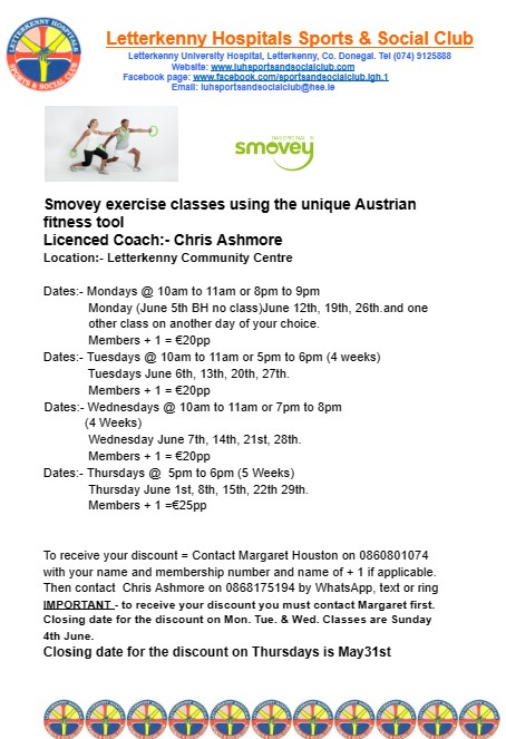 We have our next course of SMOVEY exercise classes commencing in June ...