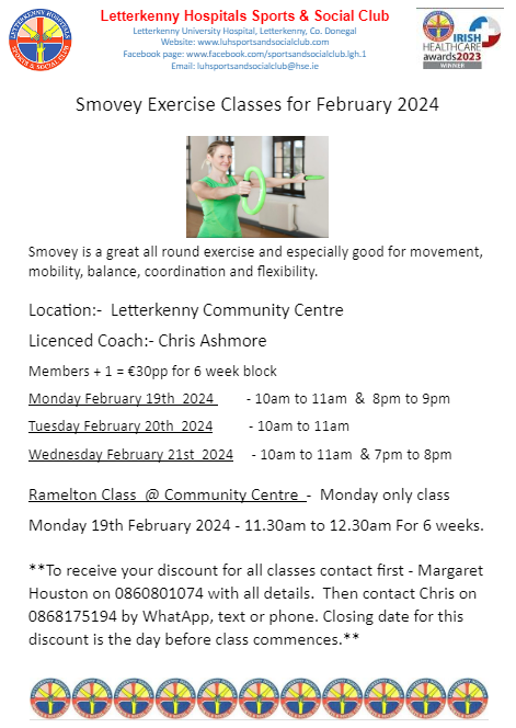 Our next course of Smovey Classes start next week. See poster for ...