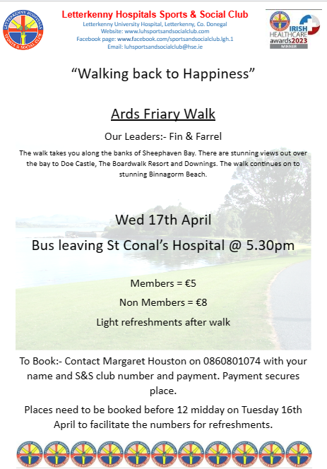 Last chance. Book before 12md tomorrow to avail of our walk in Ards ...