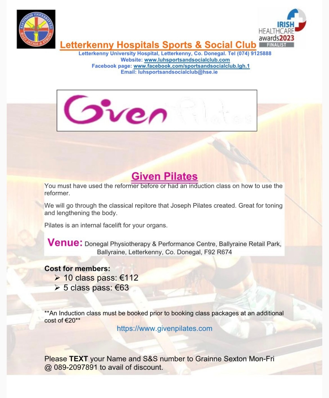 We have a new style of Pilates classes by Michelle Given. You must have ...