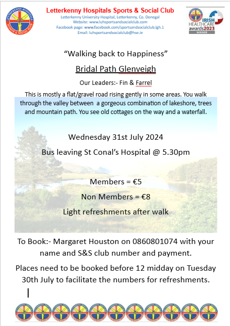 Our next walk is on Wednesday 31st July 2024. Its the very popular walk ...
