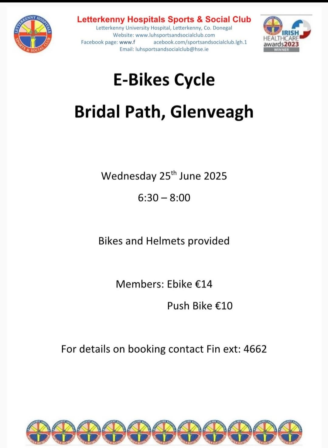 We have another of our popular E-Bike cycles along the Bridal Path ...